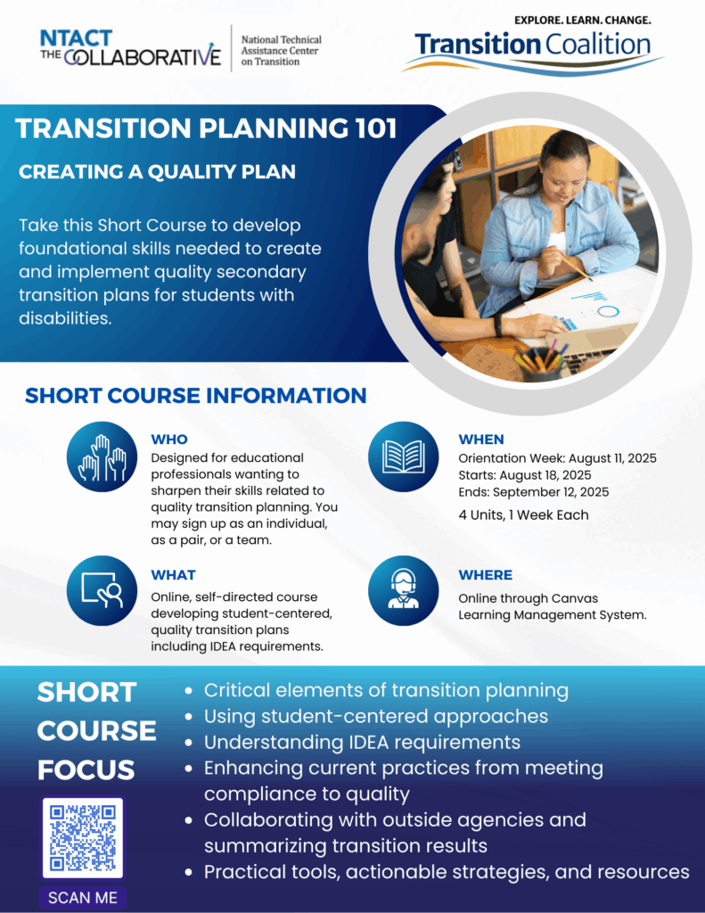 Short Course Transition Planning 101: Creating a Quality Plan | Transition Coalition